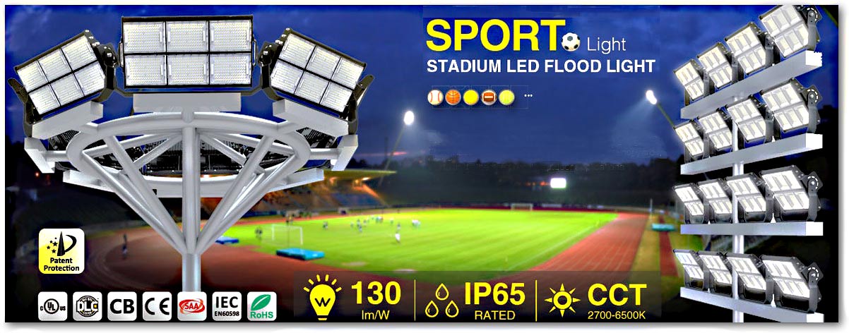 500 Watt LED Sports Lighter Replaces 1200-1500 Watt HID, 65,000 Lumens ...